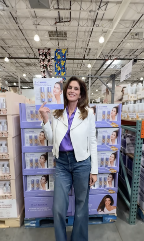 Cindy Crawford Steps Out in Purple Button Up and Jeans for an ...