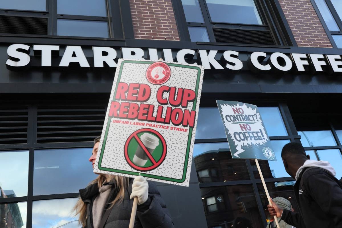 Starbucks baristas launch strike on chain's 'Red Cup Day'