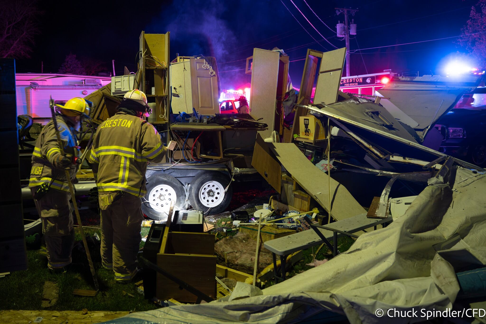 One hospitalized after camper explosion in southwestern Iowa