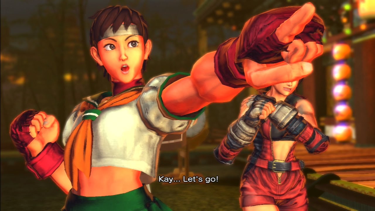 Street Fighter X Tekken playthrough - Asuka and Sakura team dojo