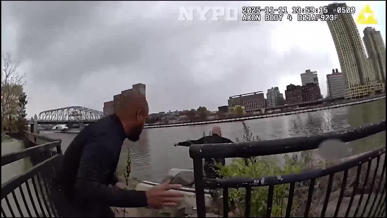 NYPD Officers Brave Frigid Waters to Rescue Woman From River