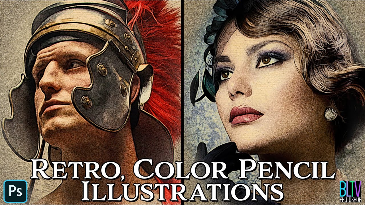 Photoshop: Create color pencil illustrations from photos