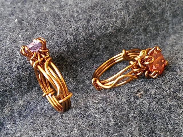 Prong ring with facet stone - Wire wrapping stones 14