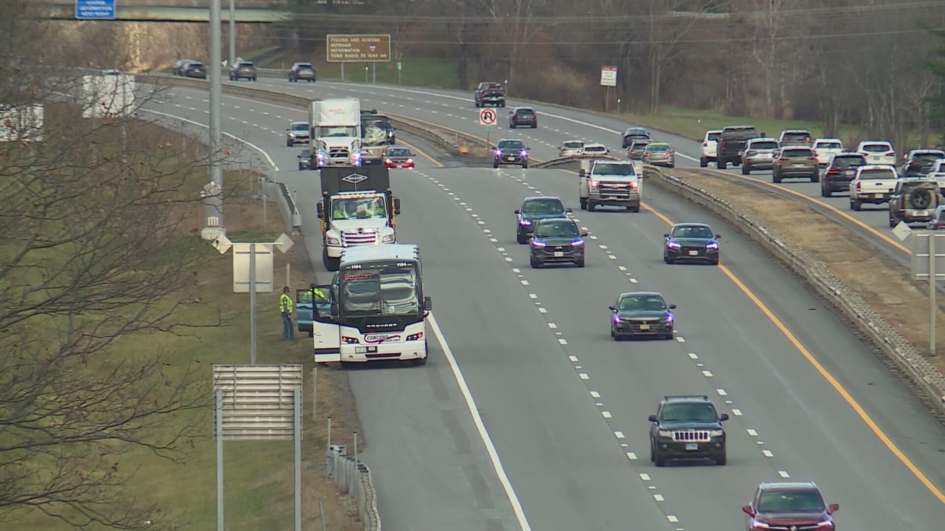 Man injured after falling off a bus that was driving on the Maine Turnpike