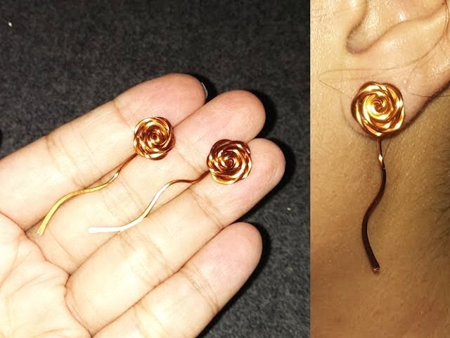 Simple rose earrings for beginners - Handmade jewelry 49