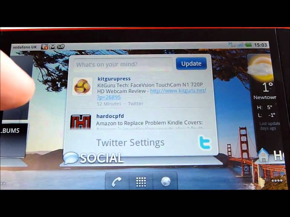 Dell Streak - interface panning