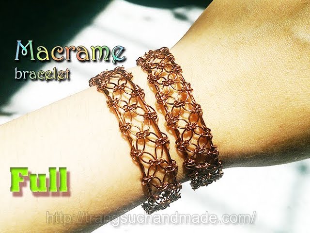 Basic macrame bracelet tutorial - unisex cuff bracelet - full version ...