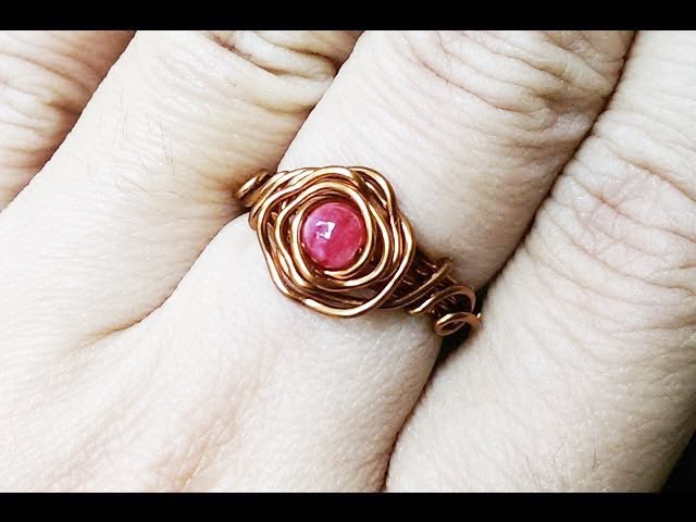 How to make wire jewelery - simple flower ring is pistil with small ...