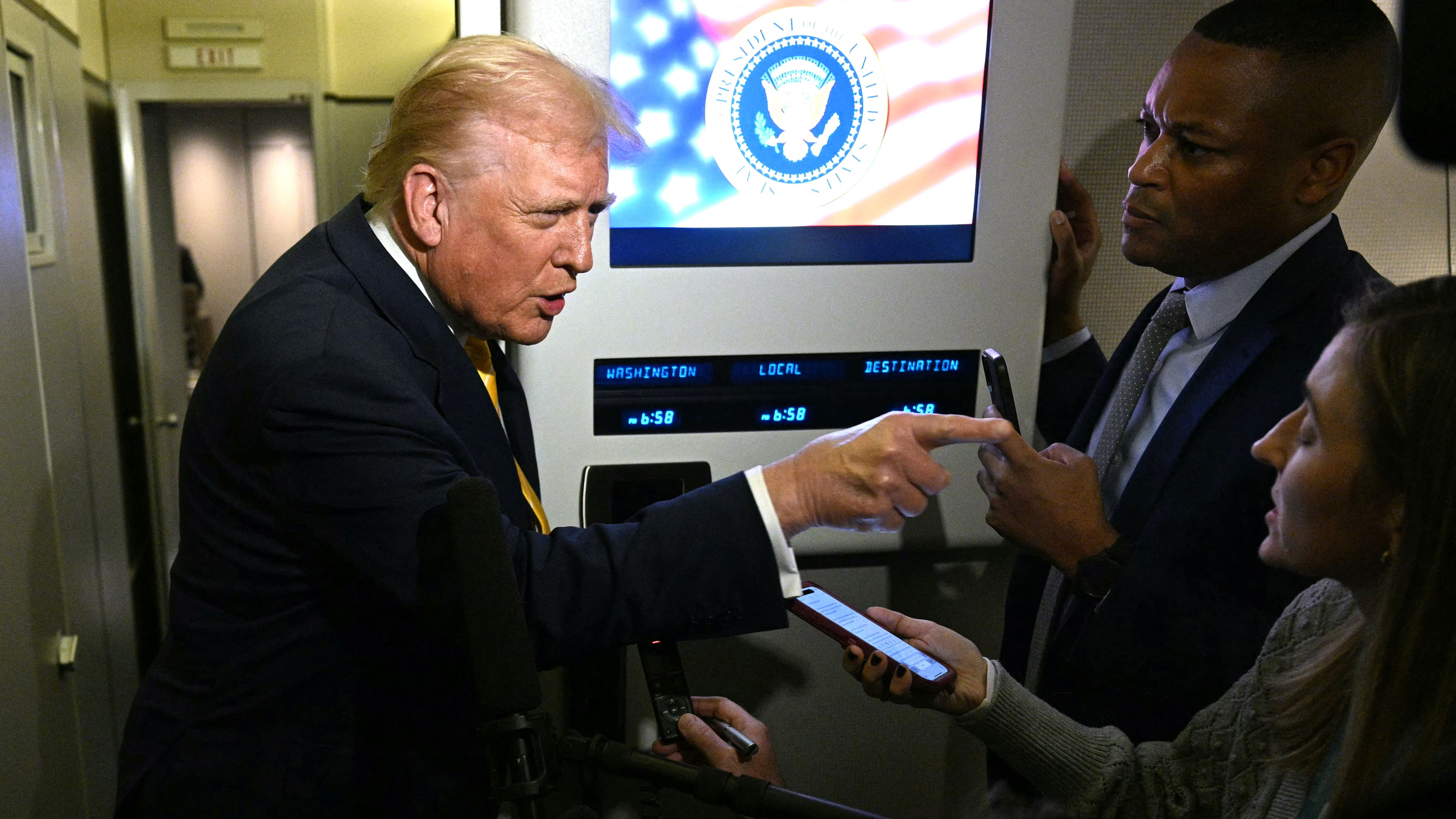 Trump, 79, Shushes Reporter for Asking About Epstein