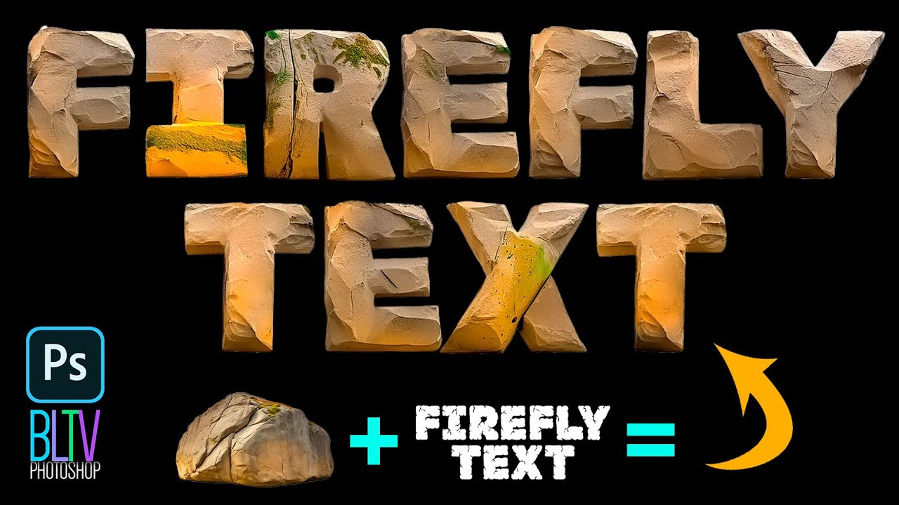 Transform text into any material with Photoshop and Firefly!
