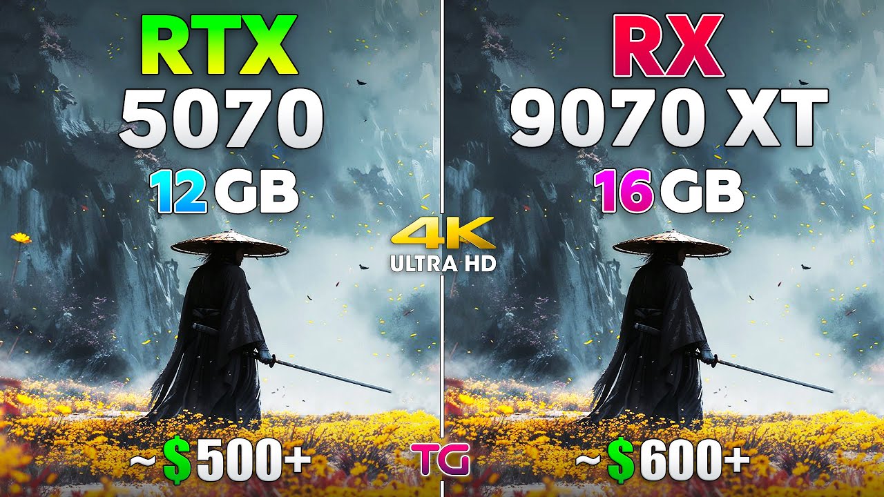 RTX 5070 vs RX 9070 XT - Test in 12 games | 4K