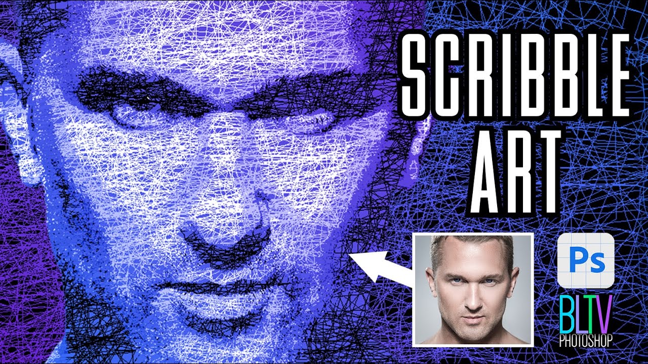Photoshop: How to create scribble art from photos