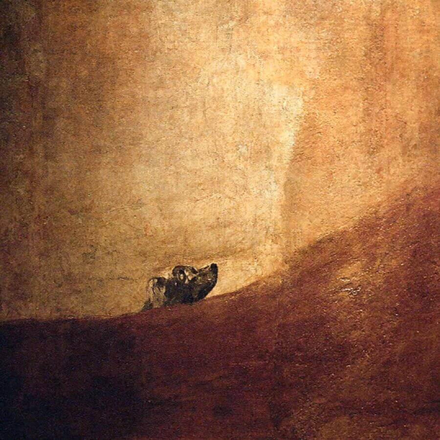 ¿A qué o a quién mira el perro de Goya?