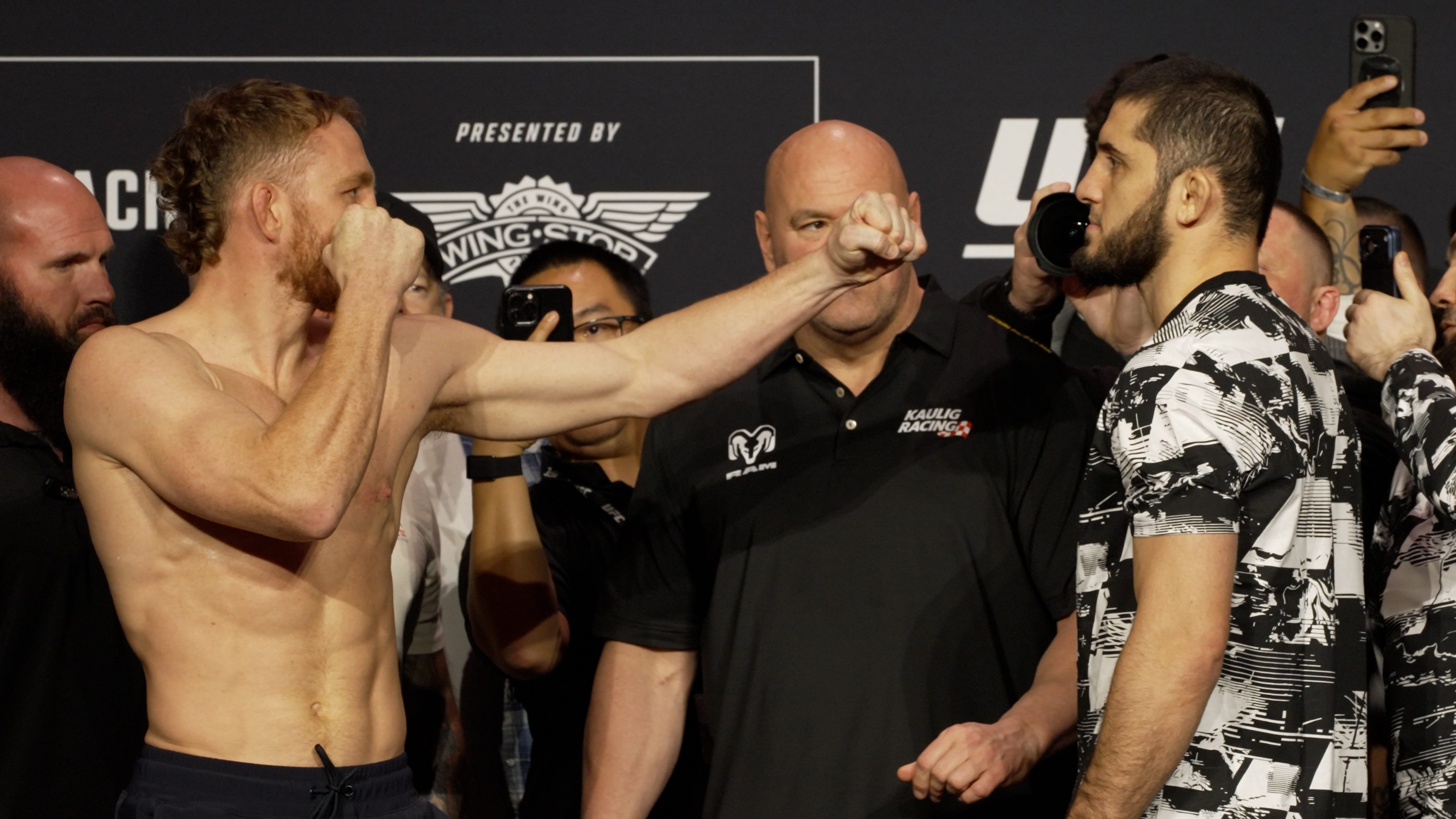 UFC 322 video: Jack Della Maddalena, Islam Makhachev face off for ...