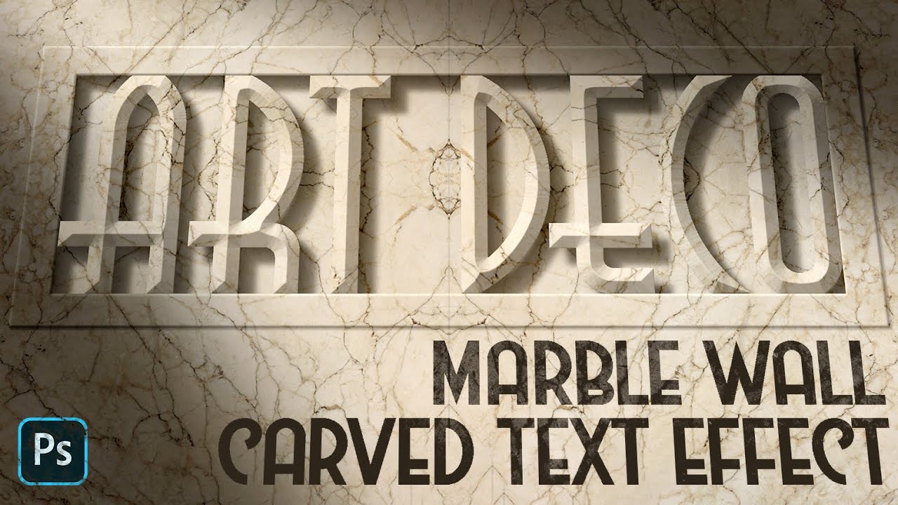 Photoshop: How to create the marble wall, bas relief text effect