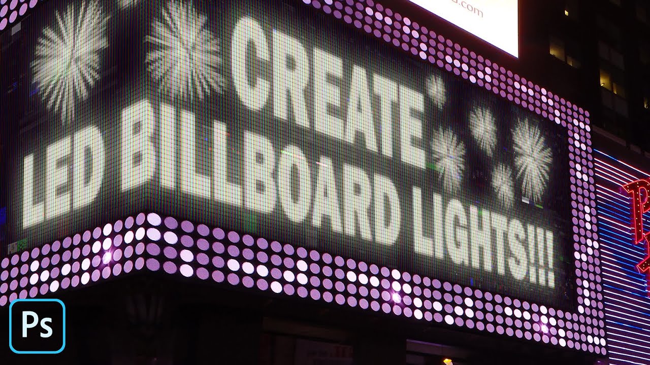 Photoshop: How to Create a LED Lights of Graphics & Text on a Corner ...