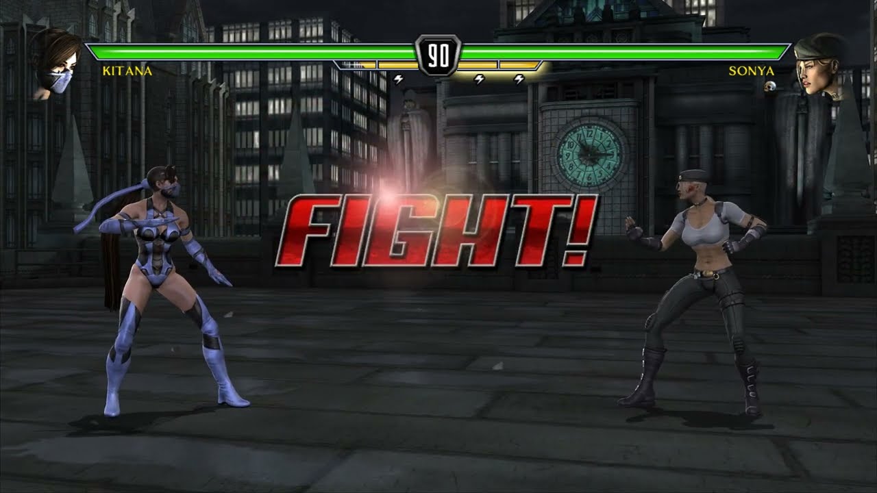 MK VS DC Klose Kombat Kitana VS Sonya (No Sound)