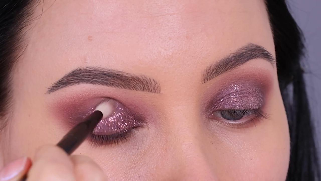 Mauve Glitter Eye Makeup Tutorial Thanksgiving Eye Look