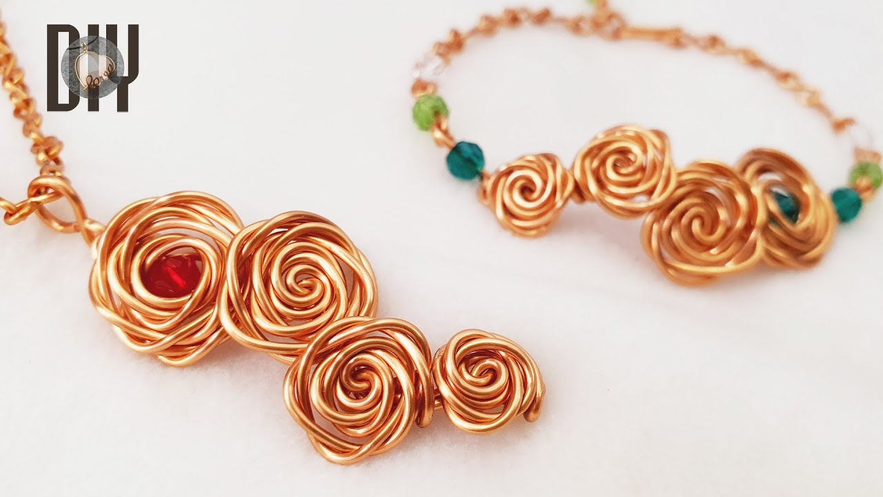 Rose | Pendant | Bracelet | Simple jewelry | Copper wire | DIY @Lan Anh ...