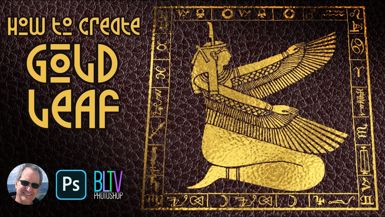 Photoshop: How to add gold leaf graphics & text on leather