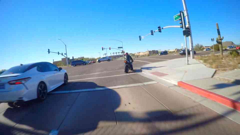 Reckless car drivers cutting off motorcycles, running lights, and ...