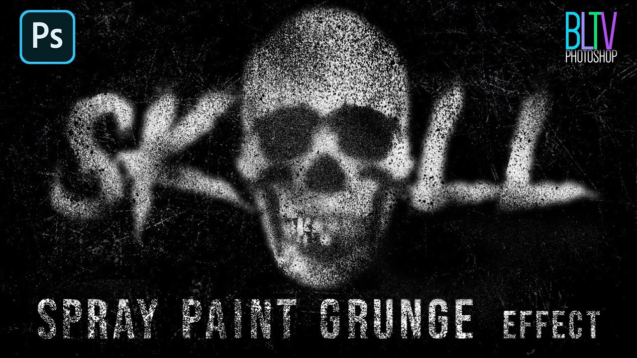Photoshop: How to create a spray paint grunge effect!