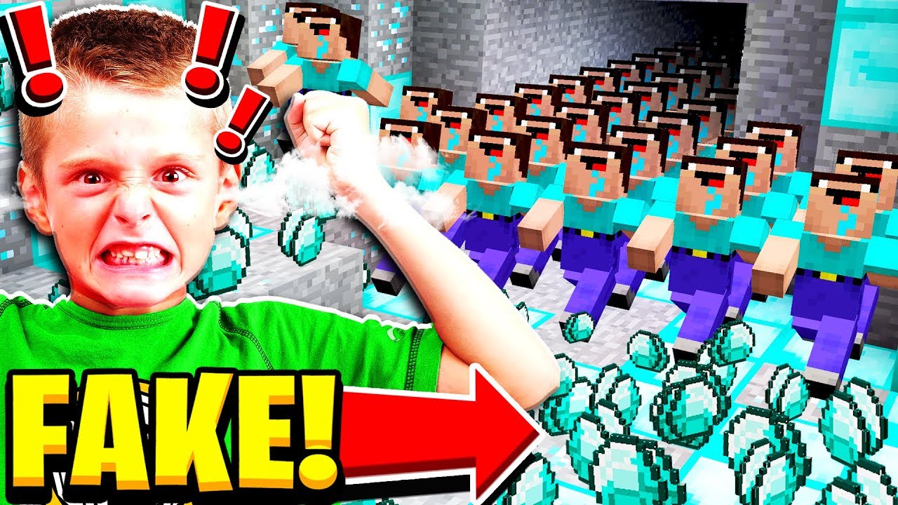Giving 100 fans vanishing diamonds in a Minecraft trolling experiment