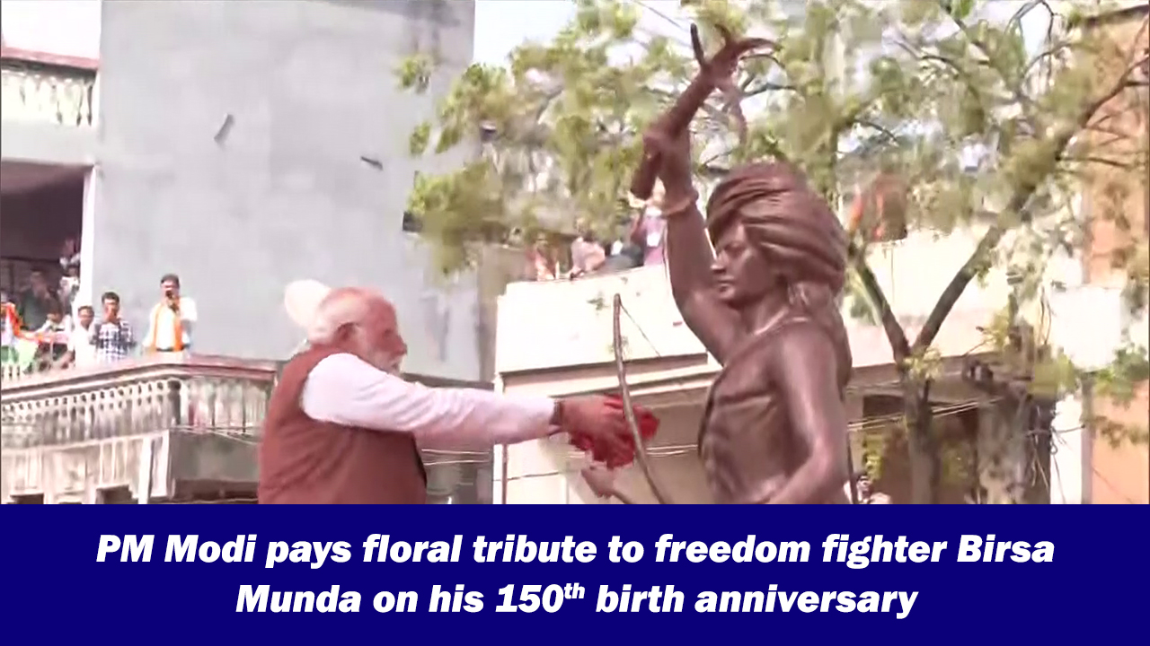 PM Modi pays floral tribute to freedom fighter Birsa Munda on his 150th ...