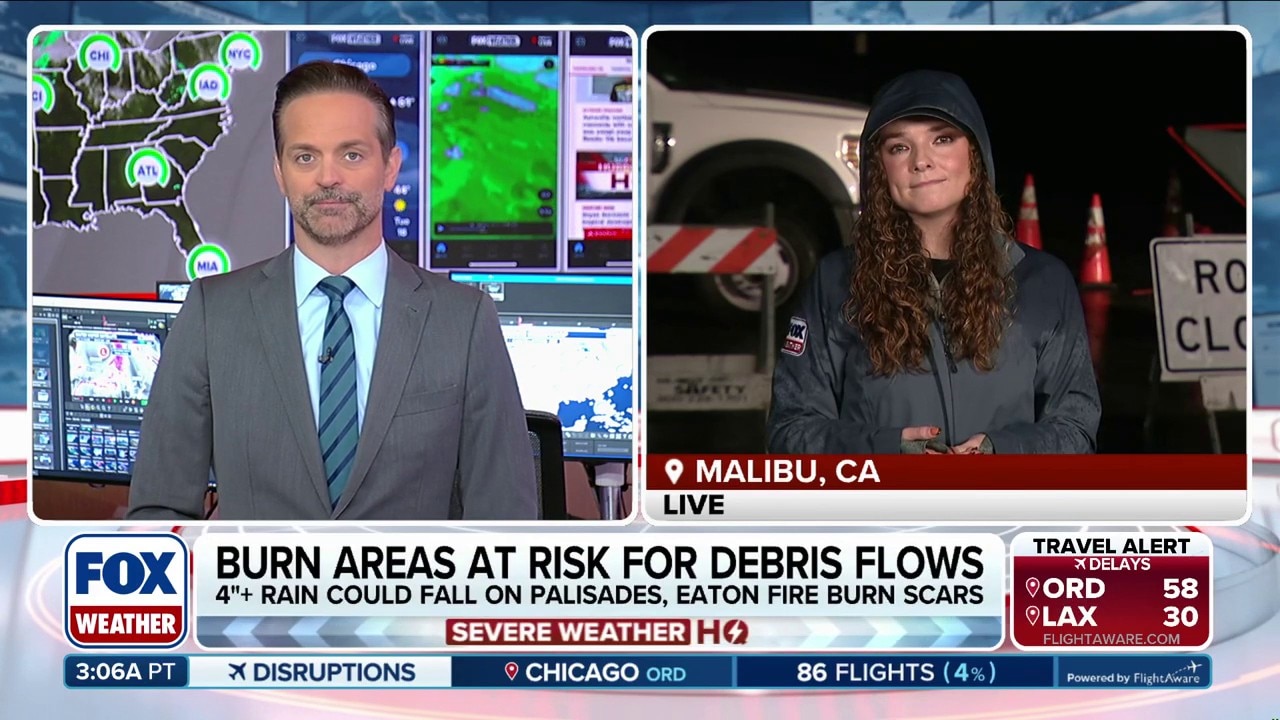 Over 4 inches of rain expected to fall on California's burn scars