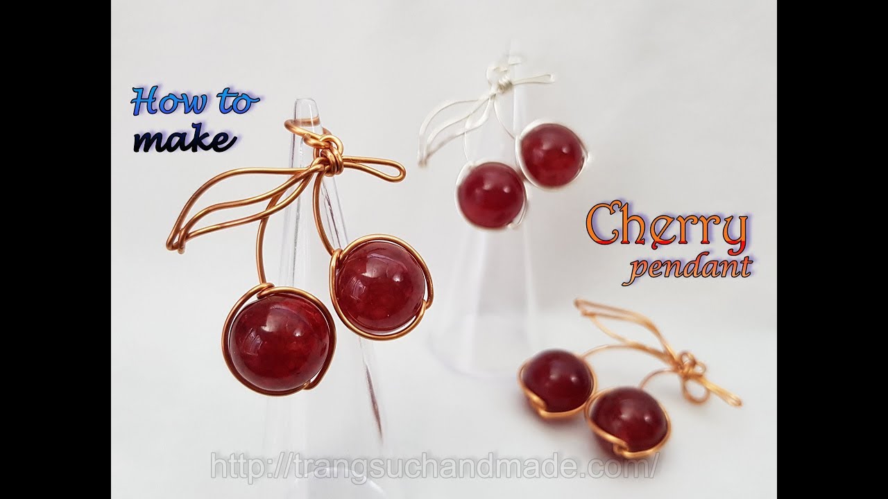 Cherry pendant with big round stone with holes - How to make jewelry ...