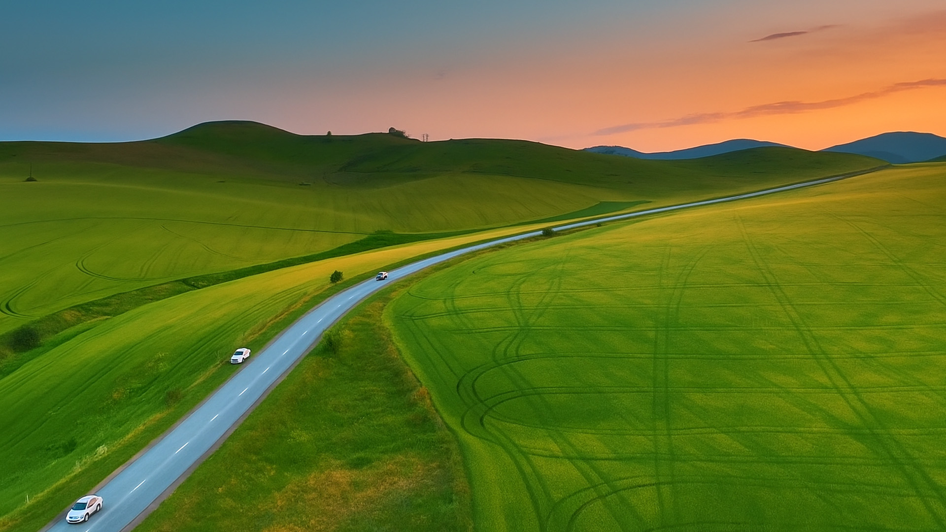 A Road Through the Rolling Fields