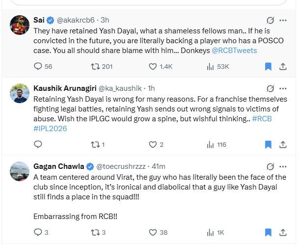 IPL 2026: RCB face backlash for retaining Yash Dayal amid rape allegations