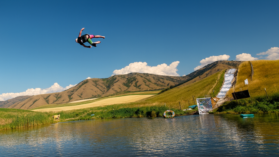 Human Slingshot Slip and Slide