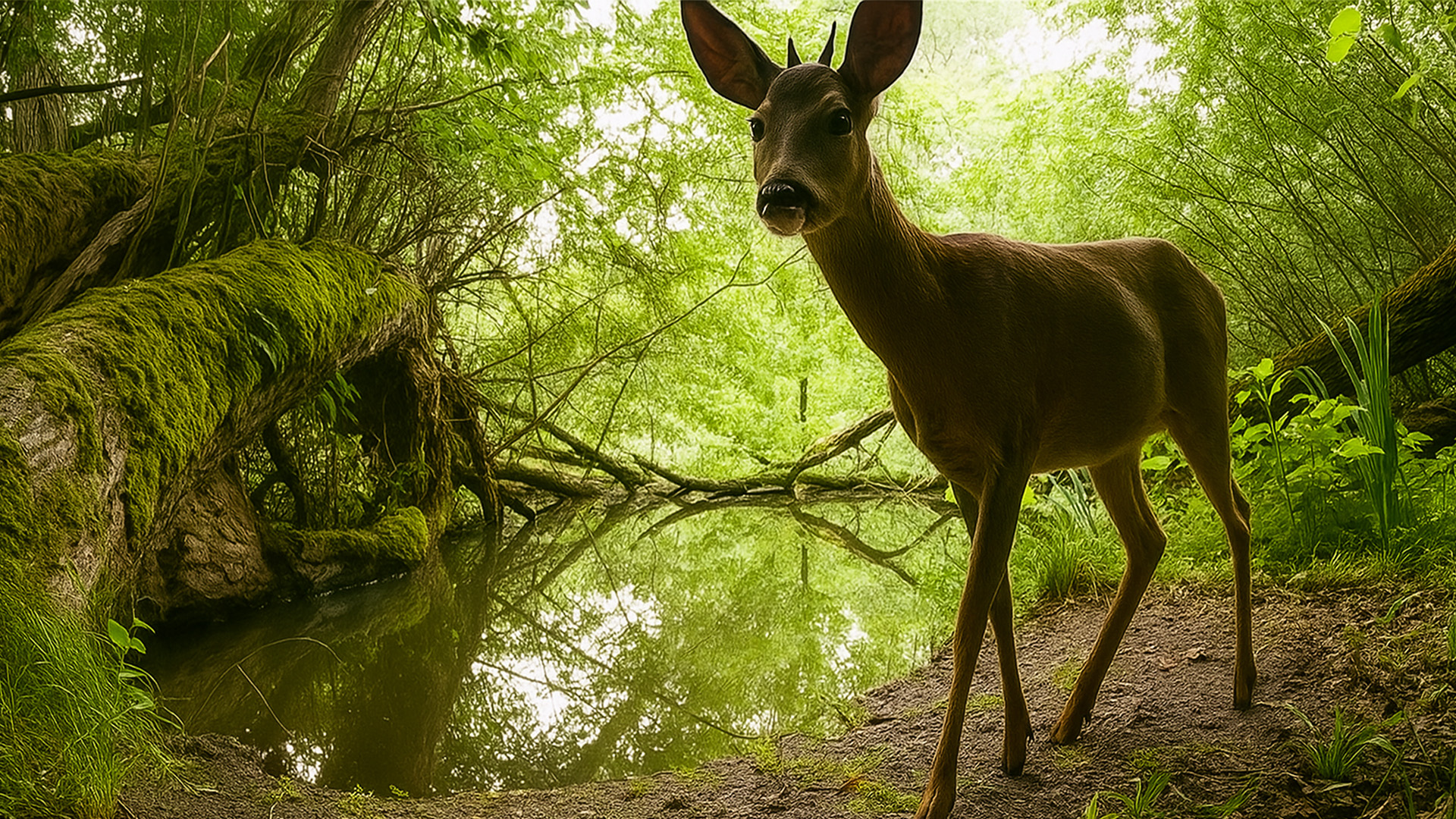 La caméra automatique filme la vie au bord de la rivière