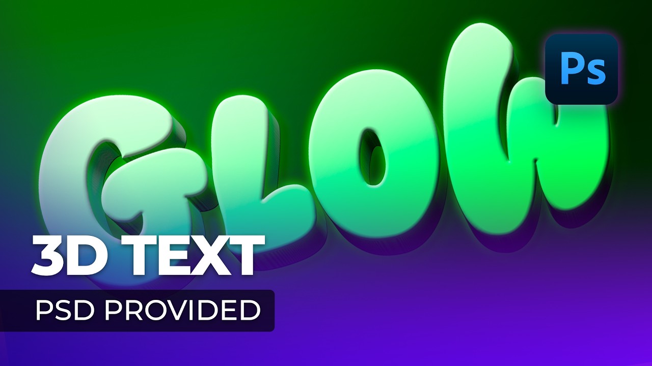 How to make 3D text glow effect in Photoshop