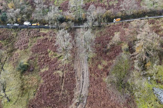 Landslip could shut major Cumbria road for months