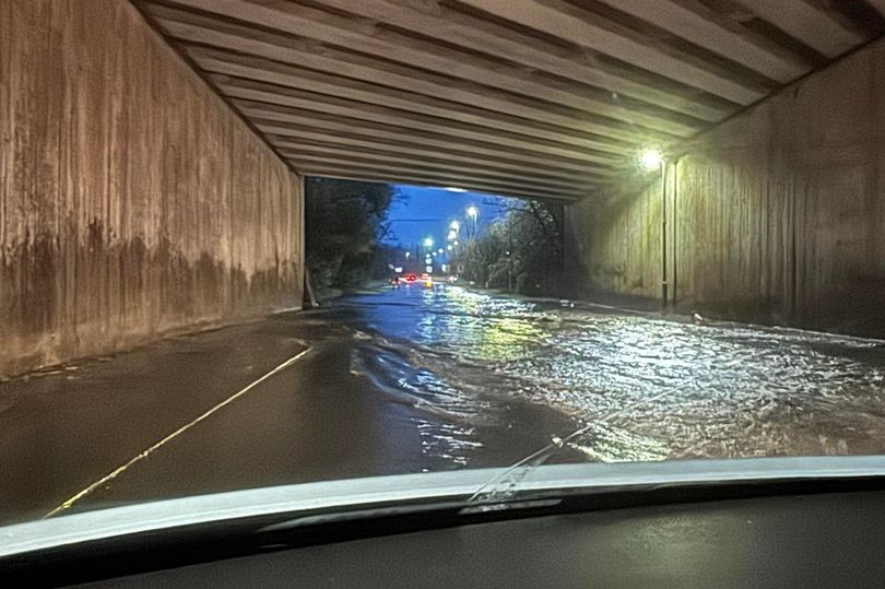 Heavy Storm Claudia rainfall leaves busy Cambridgeshire road flooded