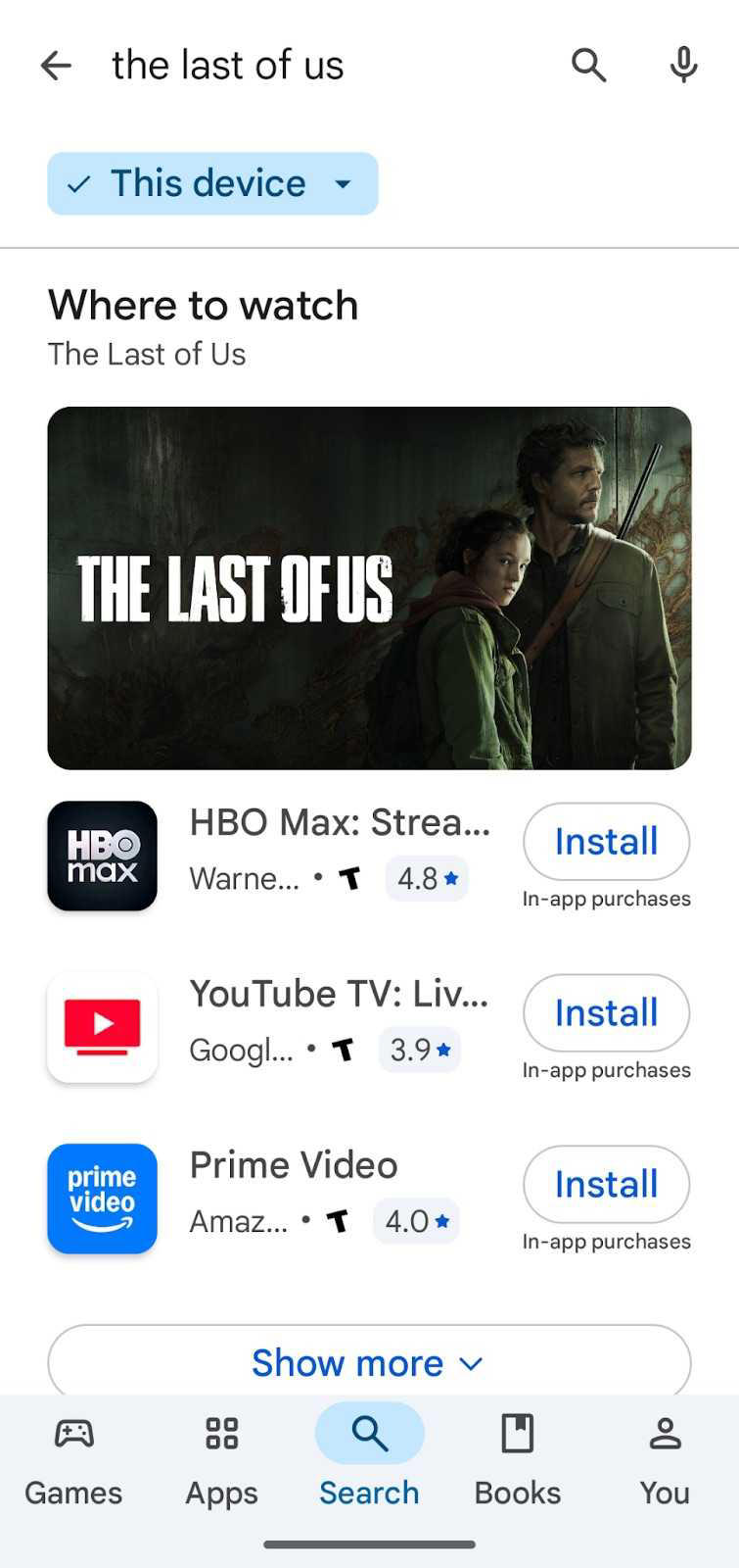 Google Play Store makes it easier to find the shows you're looking for