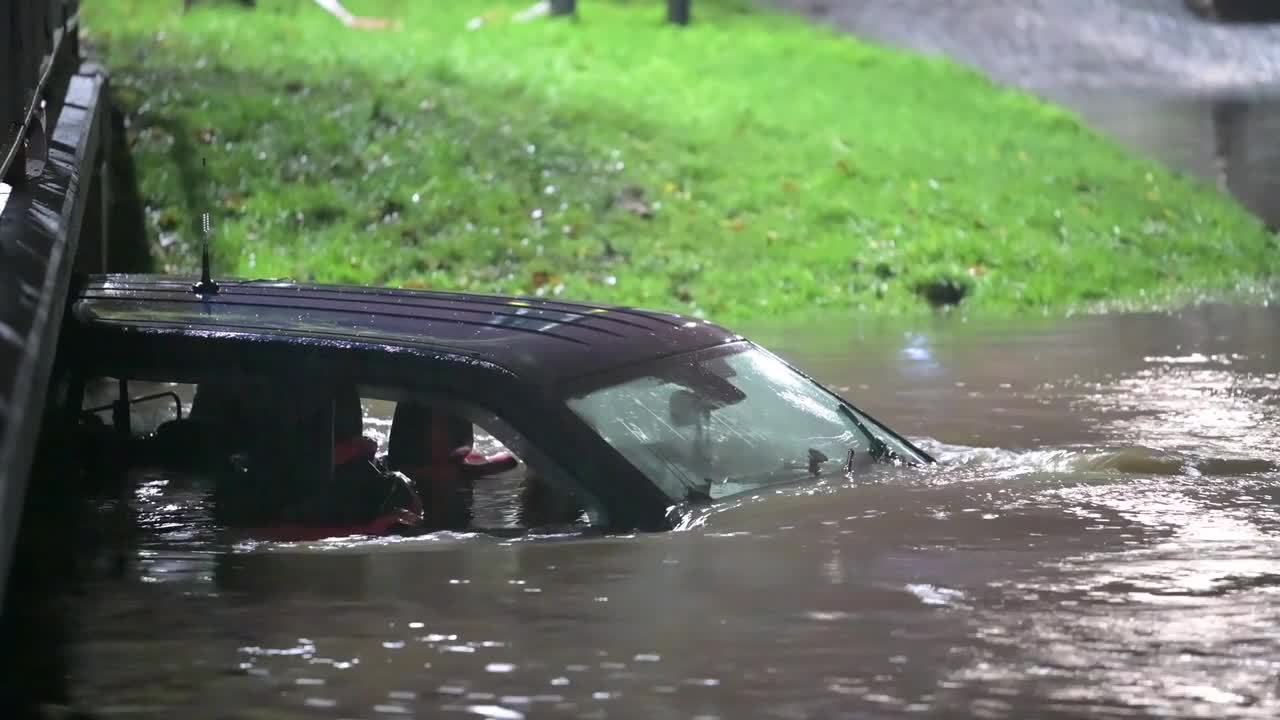 Birmingham Flood Shock: Reckless Driver's 4x4 Submerged in River Cole ...