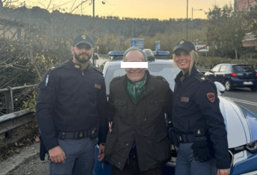 Vaga confuso in tangenziale, la polizia di Siena recupera e salva un 75enne