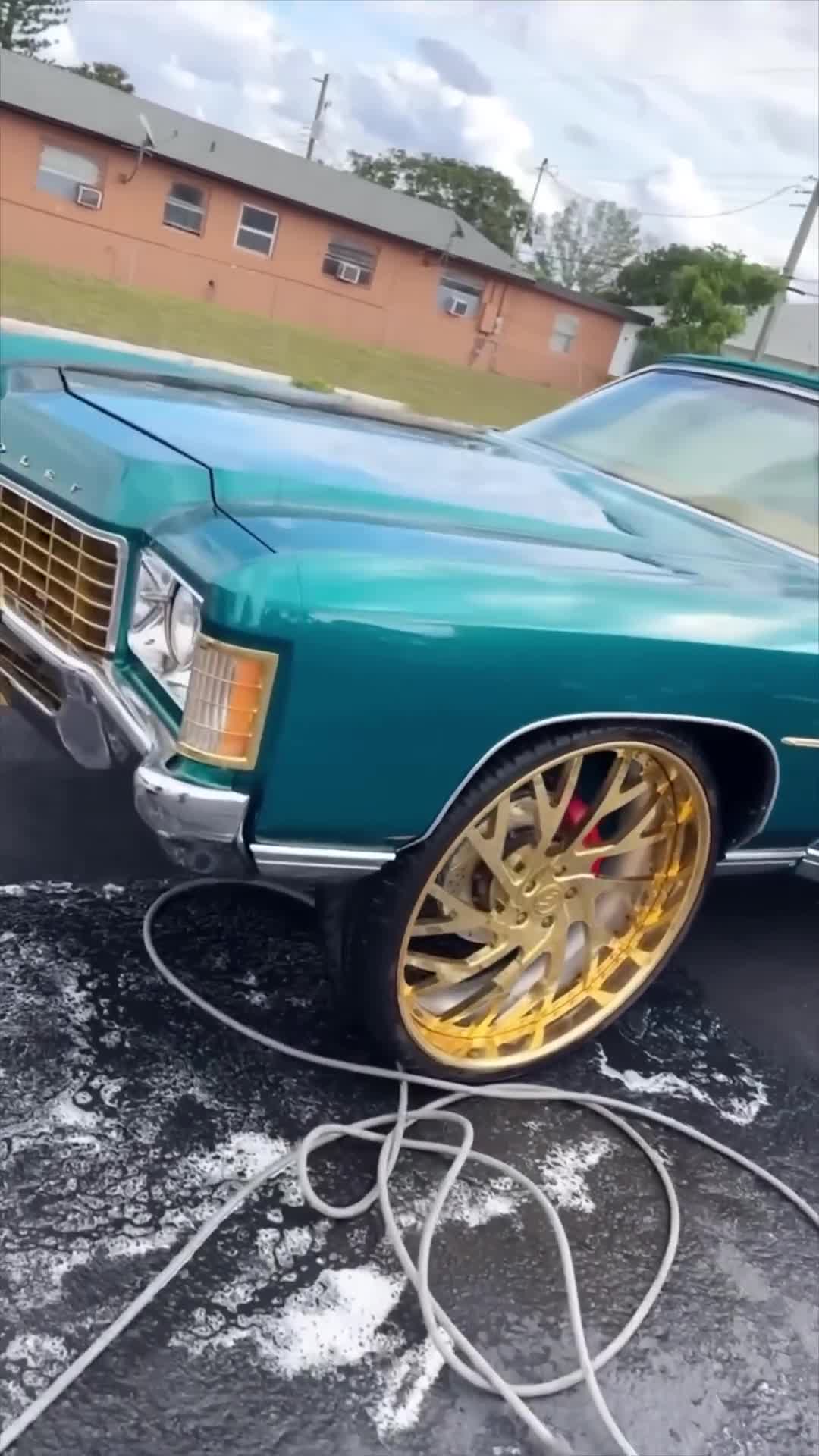 71 Chevy vert on gold 28’s Forgiatos