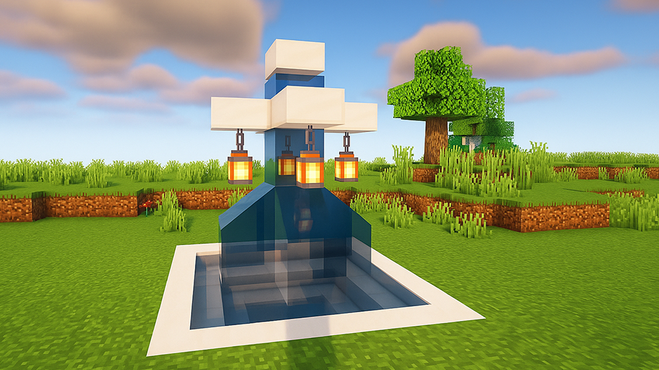 How to Build a Modern Fountain in Minecraft