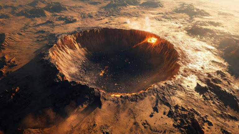 10,000 year old crater shows a blast equal to 40 atomic bombs