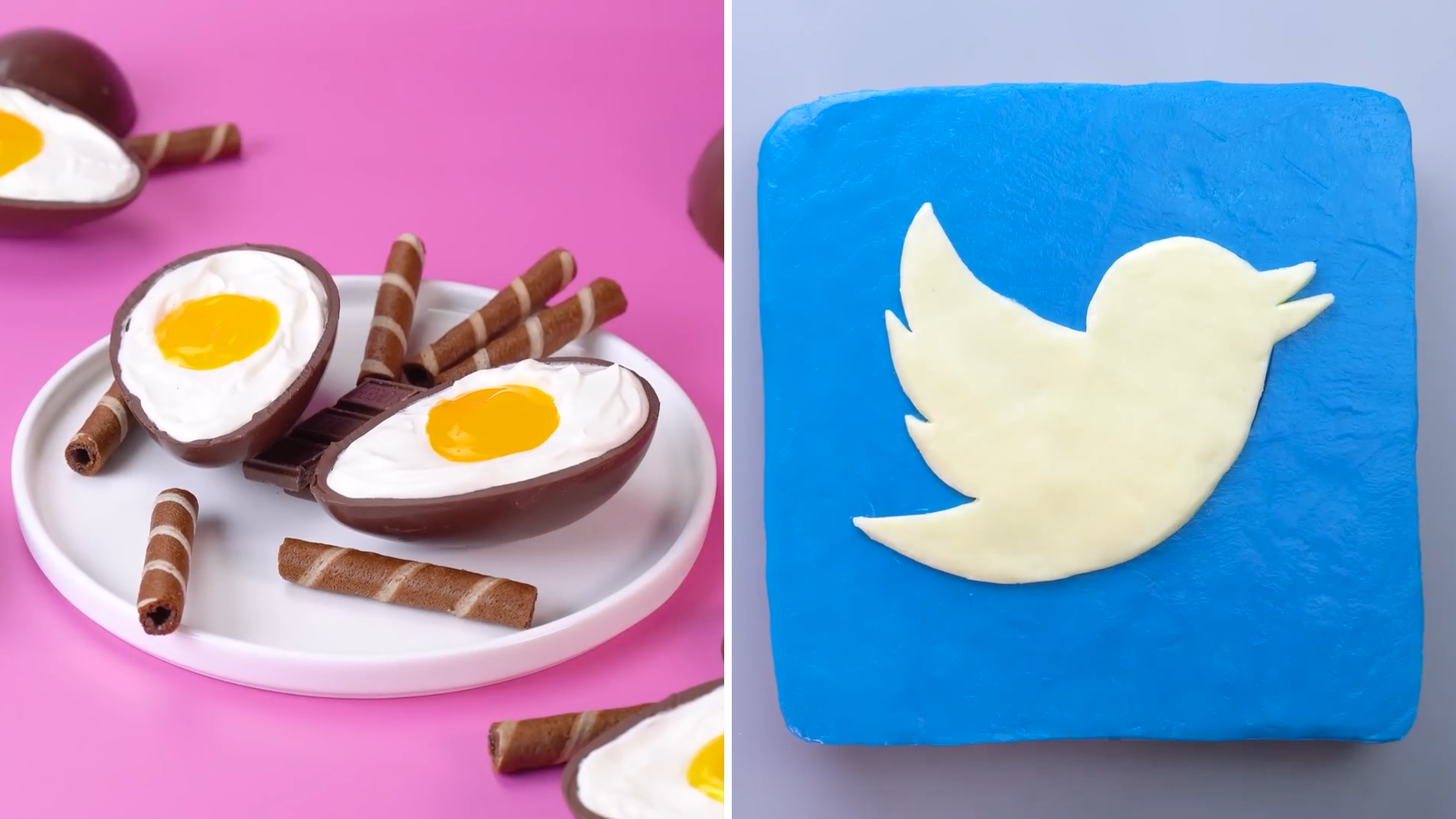 Chocolate Egg Treats and Blue Icon Cake