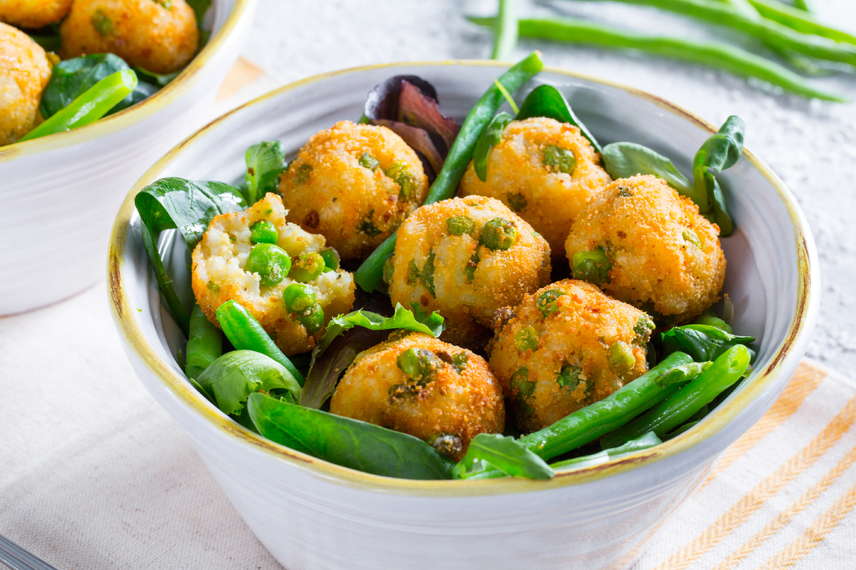 Rice Balls and Salad