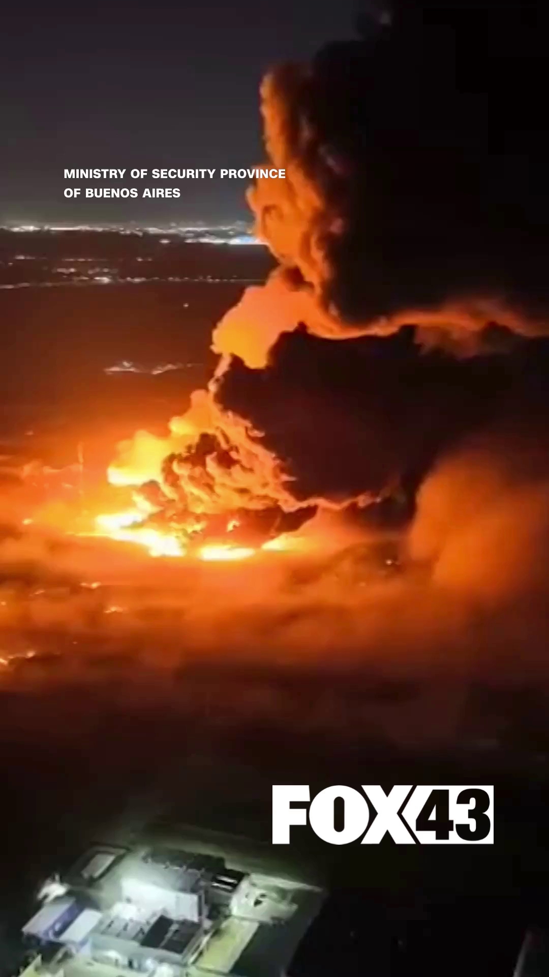 Explosion at a chemical plant in Argentina causes a fire to break out