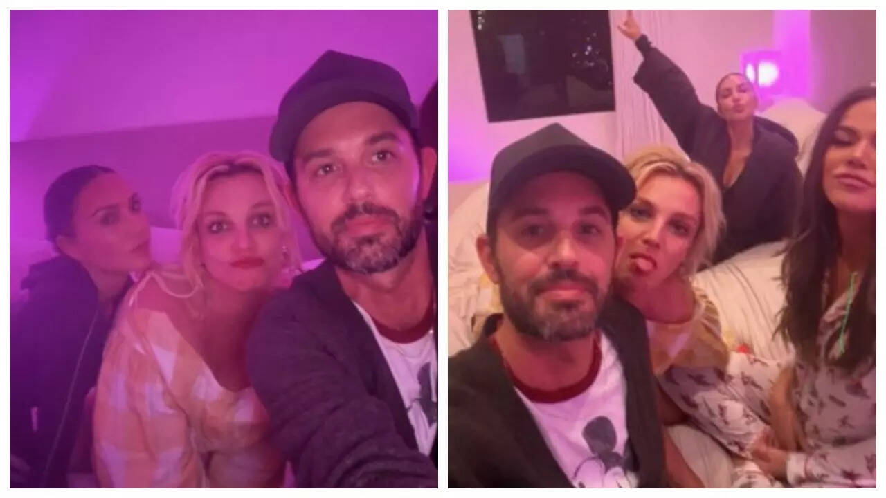 Kim Kardashian reunites with Britney Spears for cosy slumber party with ...