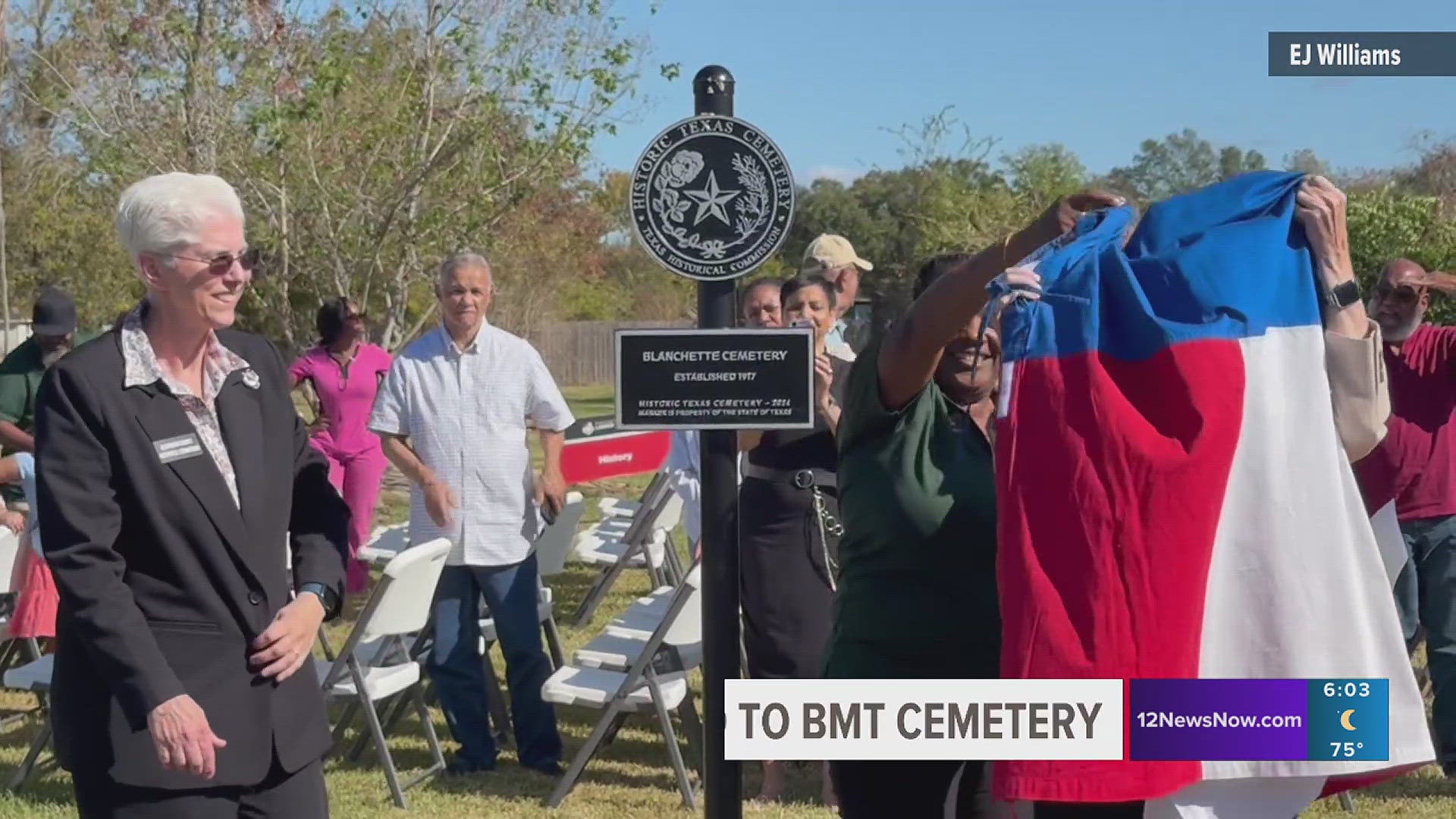 Historical marker dedicated to Beaumont cemetery