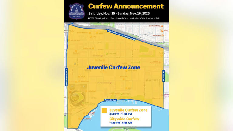 DC curfew: MPD announces 2 extended-hours curfew zones for this weekend