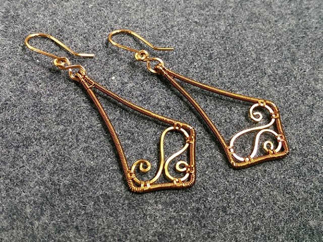 Wire earrings - How to make wire jewelry 146